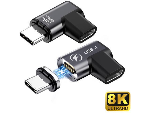 LUOM Elbow 240W Magnetic USB C Adapter, 24Pin 90 Degree USB C Magnetic ...