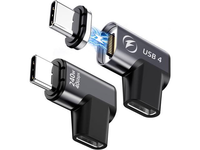 LUOM Elbow USB C Magnetic Adapter,[2 Pack] Type C Connector Support ...