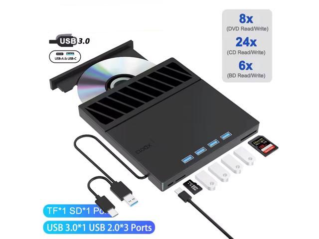 LUOM External DVD Drive, 7-In-1 CD Drive Burner DVD Player with USB 3.0 ...