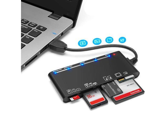 LUOM Multi SD Card Reader 7 in 1, USB 3.0 Memory Card Reader Adapter ...