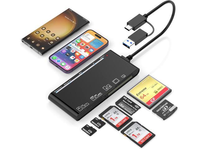 LUOM USB3.0/USB C SD Card Reader,7- in-2 USB Memory Card Reader for SD ...