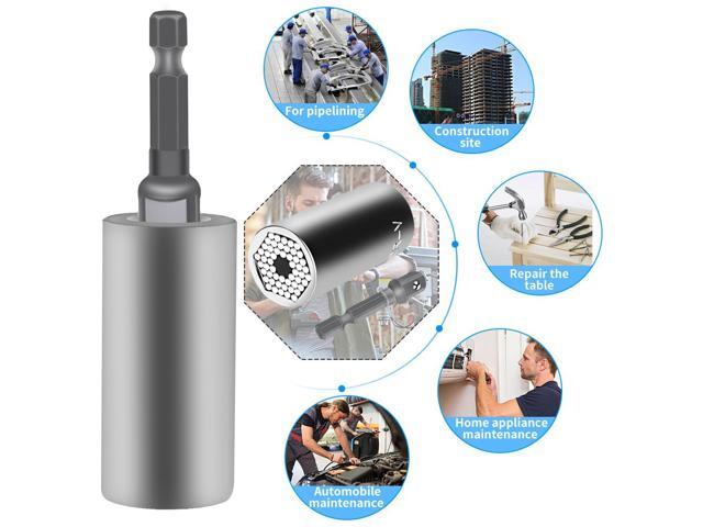 LUOMs Universal Socket, Multi-function 7-19MM Universal Socket Wrench ...