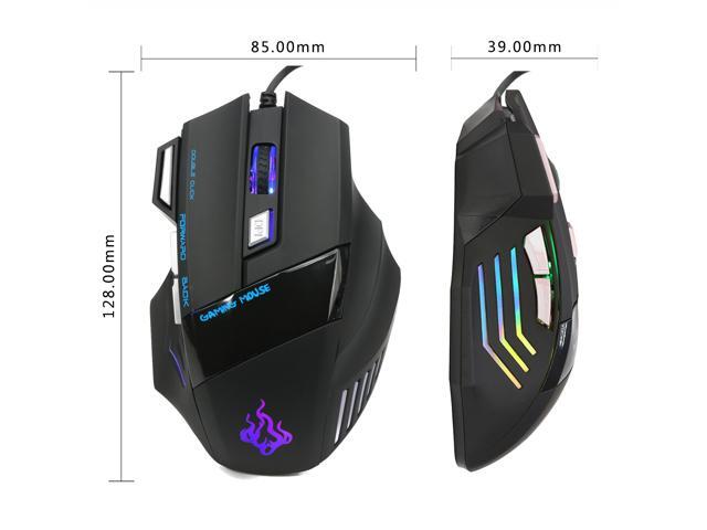 HYSJ A908 Gaming Mouse Wired, 5500 DPI Adjustable, Optical Gamer Gaming ...