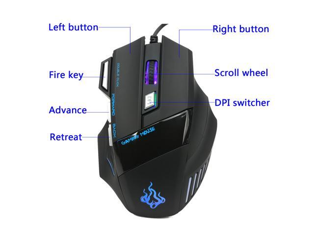 HYSJ A908 Gaming Mouse Wired, 5500 DPI Adjustable, Optical Gamer Gaming ...