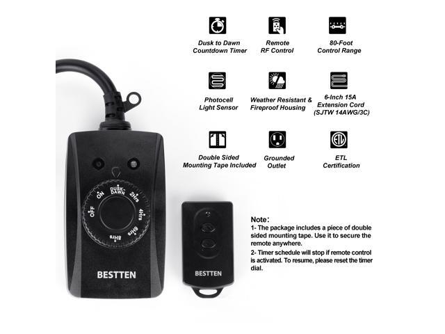 Electrical Wireless Remote Control Countdown Timer with Dusk to Dawn ...