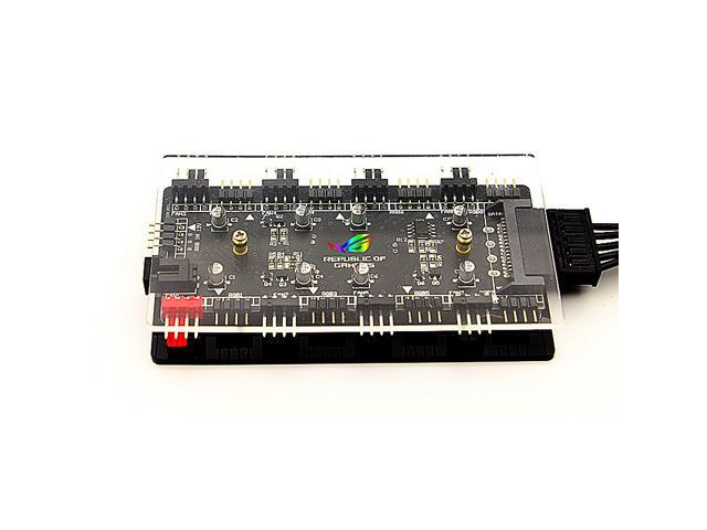 4-Pin PWM & 12V RGB Controller 2-In-1 Hub 8 Ports,4Pin Fan & Mistic ...