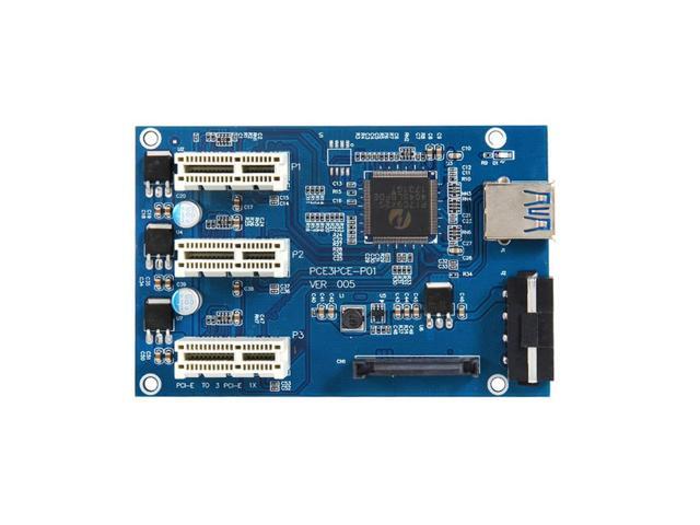 PCIe x1 to 3 x1 Slot PCI-e Express Switch Multiplier Hub GPU Riser Card ...