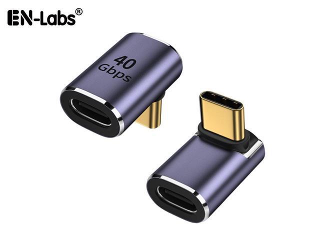 USB 4.0 Type-C 90 Degree Adapter 40Gbps(2 Pack), USB C Male to Female ...