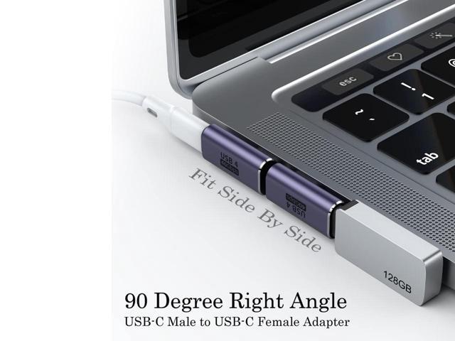 USB 4.0 Type-C Side Angled Adapter 40Gbps(2 Pack), USB C Male to Female ...