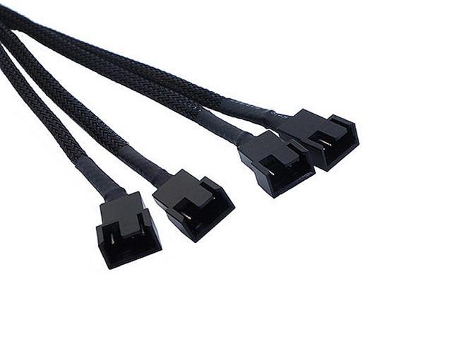 2 Pack 4-Pin PWM Fan Splitter Cable ,Sleeved Motherboard CPU Cooler ...