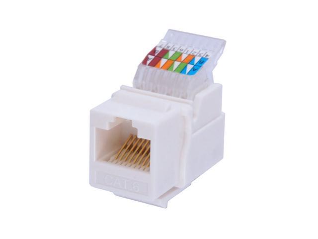 EnLabs 5-PACK CAT6 UTP Tool Less Keystone Jack, RJ45 Self-Locking Cat.6 ...