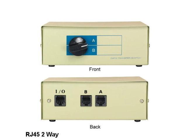Kentek RJ45 2 Way Data Transfer Switch Box Network AB Rotary Network ...