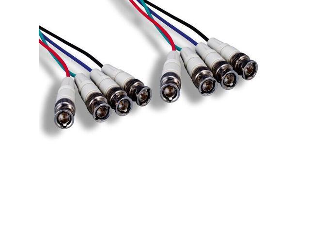 Kentek 10' 4-BNC Composite Video Cable RGBS Sync High Resolution CCTV ...