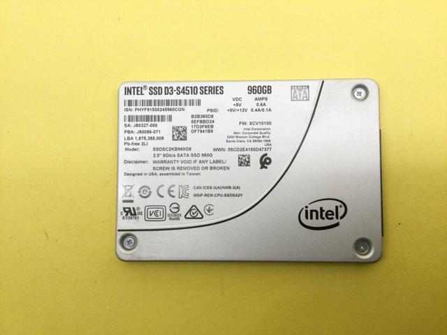 Intel D3-S4510 Series 960GB SATA 6Gb/s 2.5" SATA III SSD SSDSC2KB960G8 ...