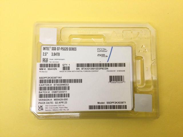 Intel D7-P5520 Series 3.84TB NVMe PCIe 4.0 x4 2.5in SSD SSDPF2KX038T1N1 ...