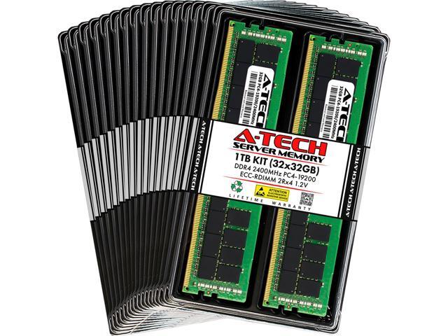 (NOT FOR HOME PC!) A-Tech 1TB 32x 32GB 2Rx4 PC4-19200R DDR4 2400MHz ECC ...