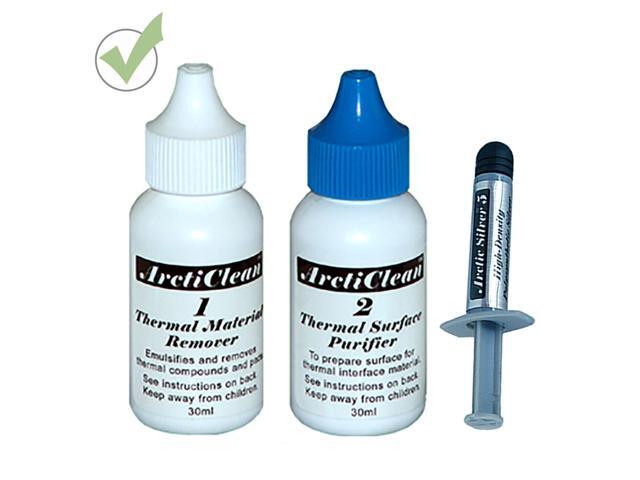 Arctic Silver 5 Thermal Compound Paste 3.5g Grams w/ ArctiClean 60 ML ...