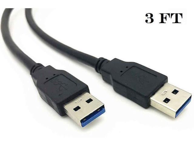 USB 3.0 Cable Male to Male USB to USB Cable SuperSpeed Black 3 Feet ...