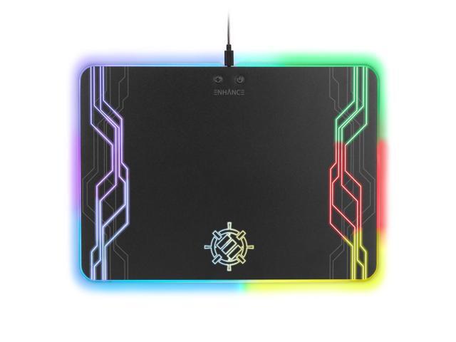 ENHANCE Large Hard Surface LED Gaming Mouse Pad - 7 RGB Light Up Modes ...