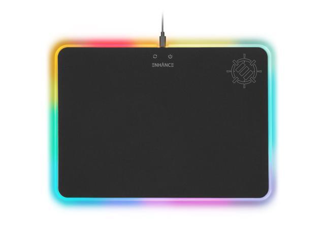 ENHANCE LED Gaming Mouse Pad with Fabric Top - 7 RGB Colors & 2 ...