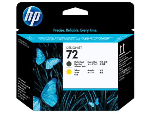 HP 72 Matte Black and Yellow DesignJet Printhead, C9384A - Newegg.com