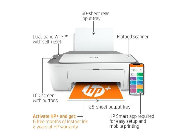 HP DeskJet 2755e All-in-One Inkjet Printer, Color Mobile Print, Copy ...