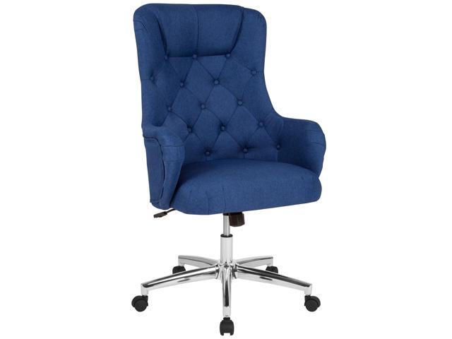Flash Furniture Metal and Plastic Desk Chair in Blue Fabric BT-90557H ...