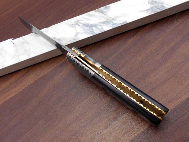 Hand forged Damascus steel Tanto blade folding knife, 7.5" long custom ...