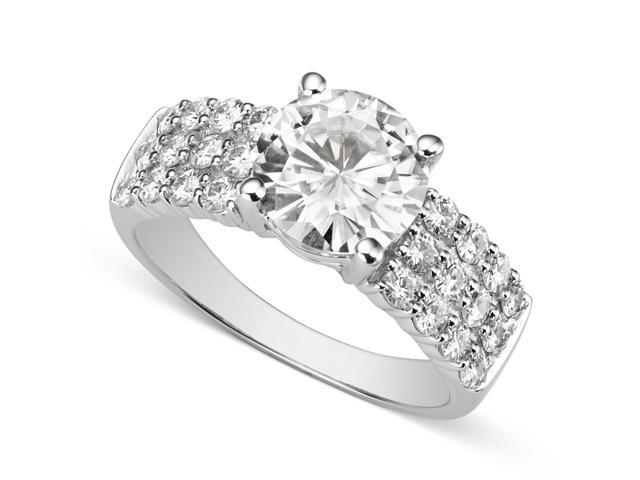 14k White Gold Moissanite By Charles And Colvard 8 5mm Round Engagement