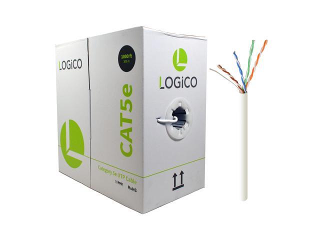 CAT5E UTP White Solid Wire Bulk Ethernet LAN Network RJ45 CCA 1000 ft ...