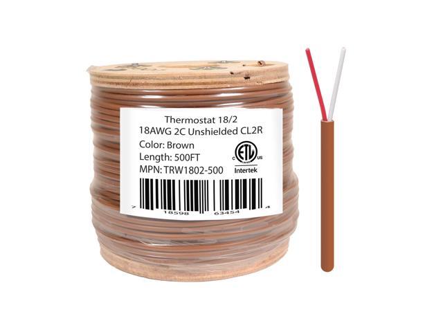 18/2 Thermostat Wire 18 Gauge Solid Copper CMR Heating HVAC AC Cable ...
