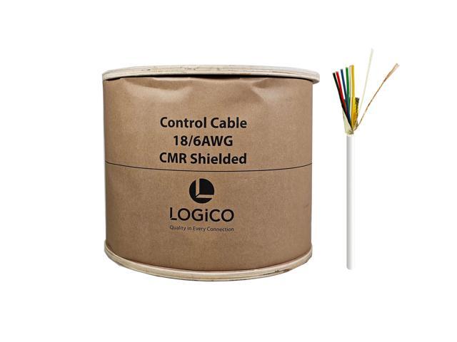 1000ft 18/6 Bare Copper CMR CL3R Security Alarm Cable Shielded Stranded ...