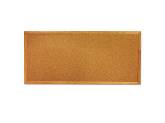 Classic Slim Line Cork Bulletin Board, 12 X 36, Oak Finish Frame ...