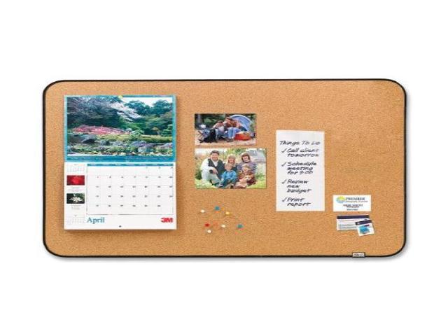 3M 558BB Sticky Cork Self-Stick Bulletin Board 36 x 22 Natural Black ...