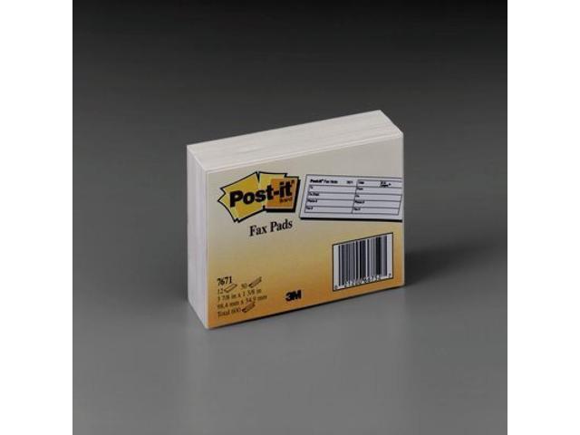 3M 7671 Post-it Printed Fax Note 1.50" x 4" - White - 12 / Pack ...