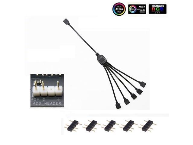 Cooler Master 1-to-5 Addressable RGB Splitter Cable Universal 3-pin ...