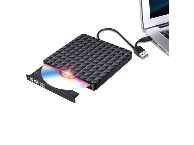 Diamond Pattern External CD DVD Drive, USB-C/USB 3.0 Portable CD DVD ...