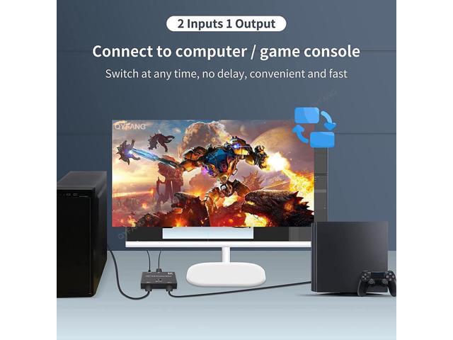 DisplayPort Switch 8K DP Switcher, DP 1.4 Switch Bi-Directional 2in 1Out/1in 2Out Support 8K ...