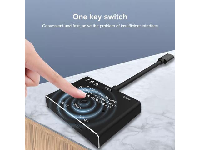 USB-C Type-C Bi-Direction KVM Switch, 2 in 1 Out/1 in 2 Out USB C Switcher 2 Computers Support ...