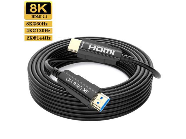 8K Fiber HDMI Cable 65ft, Jansicotek Fiber Optic HDMI Fiber Optic Long ...