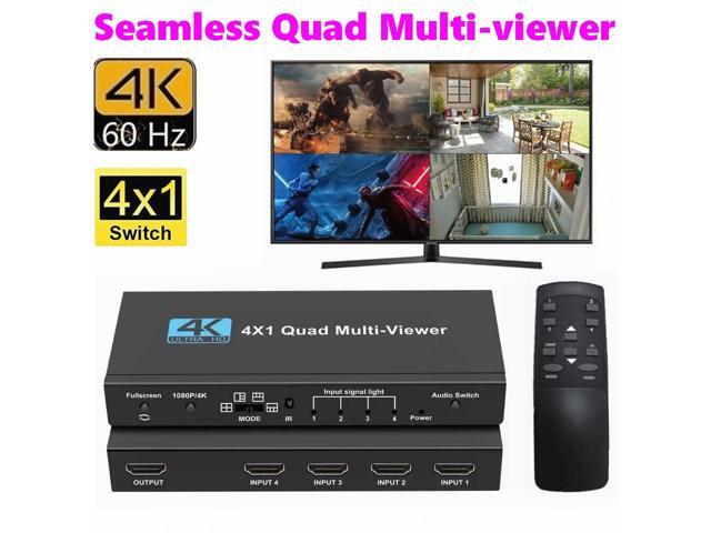HDMI Multi-Viewer Switch 4x1, HDMI Quad Seamless Switcher 4 in 1 Out ...