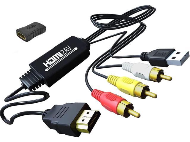 Jansicotek 1080P HDMI to RCA Adapter with HDMI Coupler for Any HDMI ...