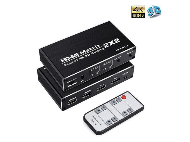 2x2 HDMI Matrix Switch,2 in 2 Out Matrix HDMI Video Switcher Splitter ...