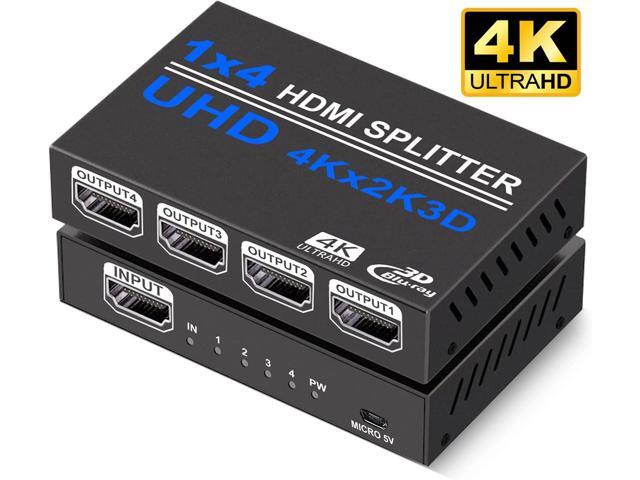 Jansicotek HDMI Splitter 1 in 4 Out -4K Hdmi Splitter 1x4 Ports v1.4 ...