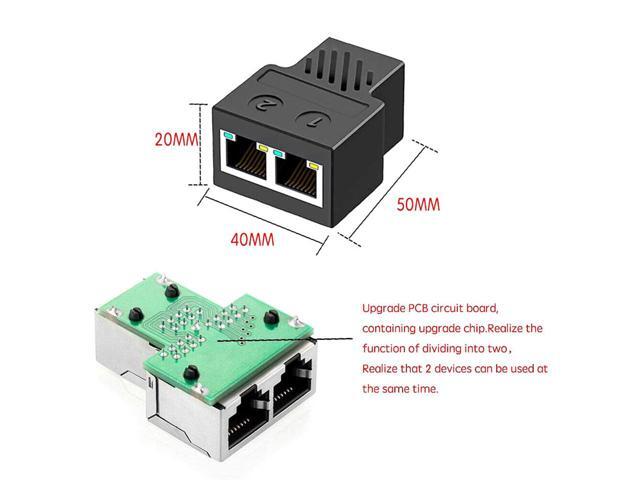 Ethernet Splitter, RJ45 1 to 2 Ethernet Splitter Coupler Adapter with ...