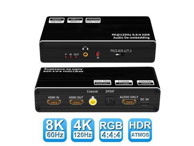 8K@60Hz HDMI Audio Extractor,Jansicotek HDMI to HDMI + Optical Toslink ...