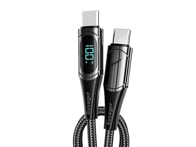 [3.3ft, 1-pack] USB C to USB C Cable 5A PD 100W LED Display Cable QC5.0 ...