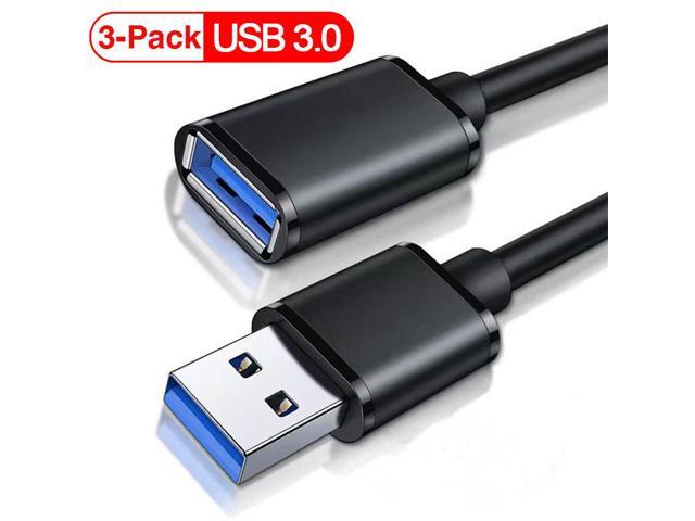 Jansicotek USB3.0 Extension Cable [1.6Ft, 3-Pack],USB Extender,USB 3.0 ...