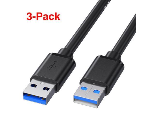 USB 3.0 A to A Male Cable[1.6Ft, 3-Pack], Jansicotek USB Cable USB3.0 ...