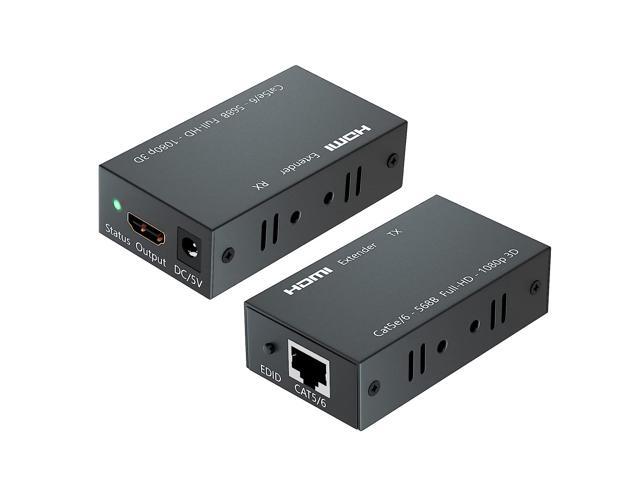 Jansicotek 196ft/60m HDMI Extender (Tx + Rx) Via Single RJ45 Cat6 ...